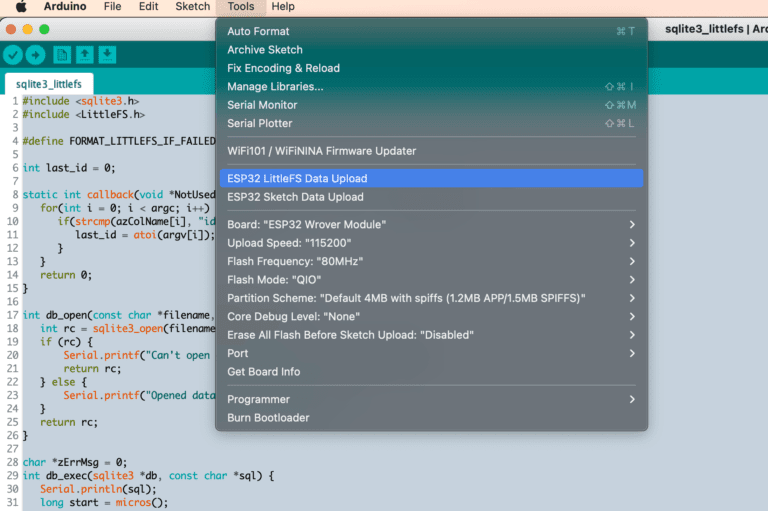 【ESP32】LittleFSとSqlite3を使用してデータを呼び出す | かずログ