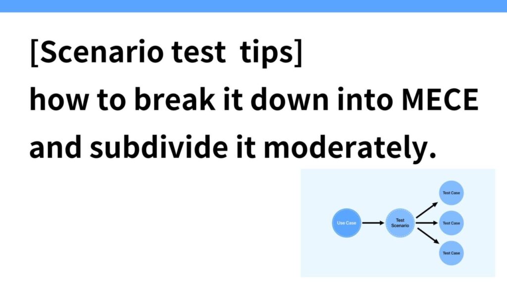 [Scenario test tips] How to break it down into MECE and subdivide it ...