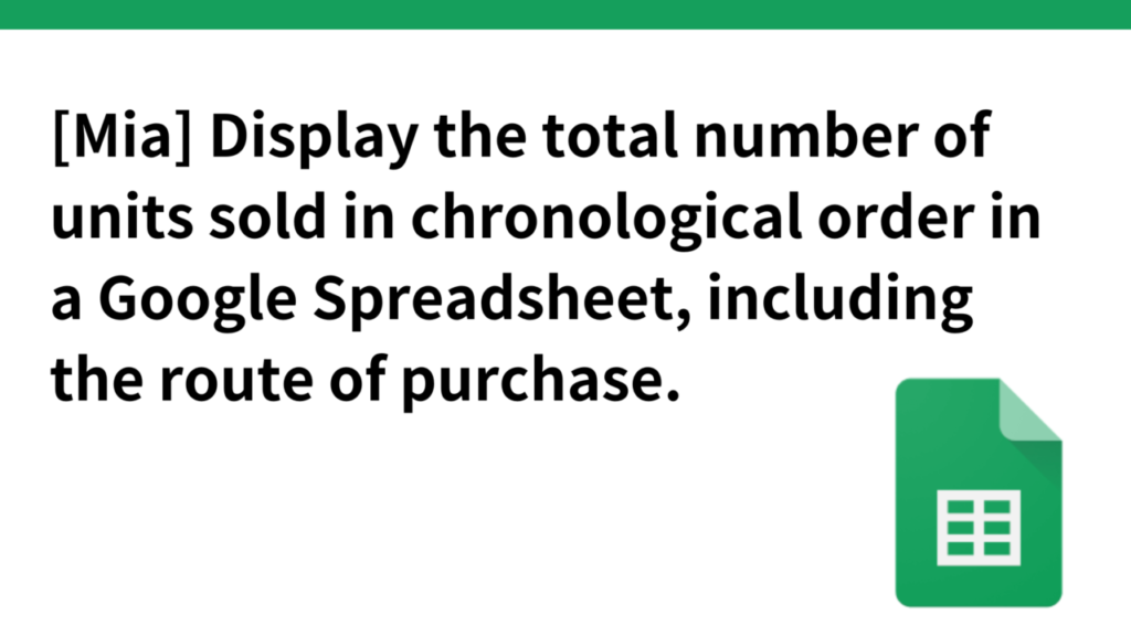 [Mia] Display the total number of units sold in chronological order in ...